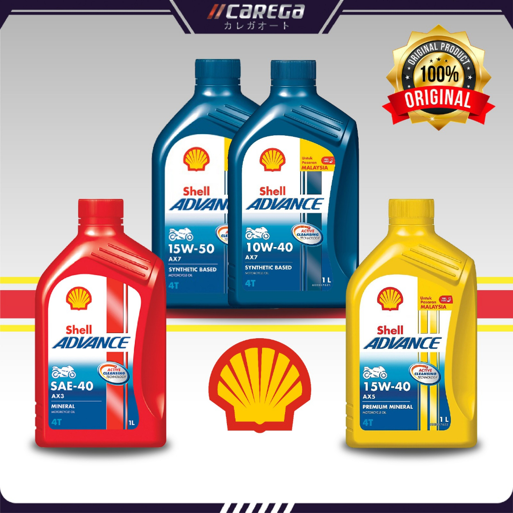 Shell Advance 4T AX3 AX5 AX7 SAE 10W40 15W50 Oil and Lubricant Semi ...