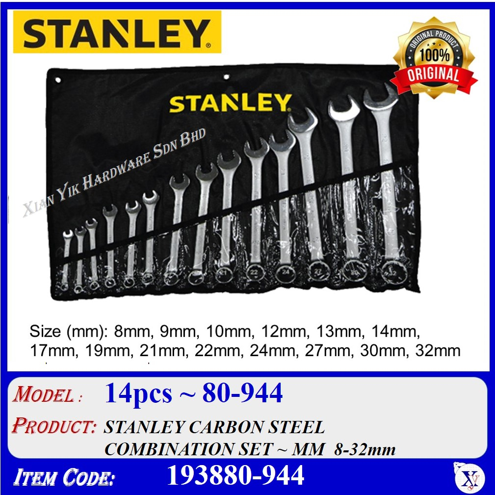 14pcs - 80-944 STANLEY (100% ORIGINAL) 8-32mm CARBON STEEL COMBINATION ...
