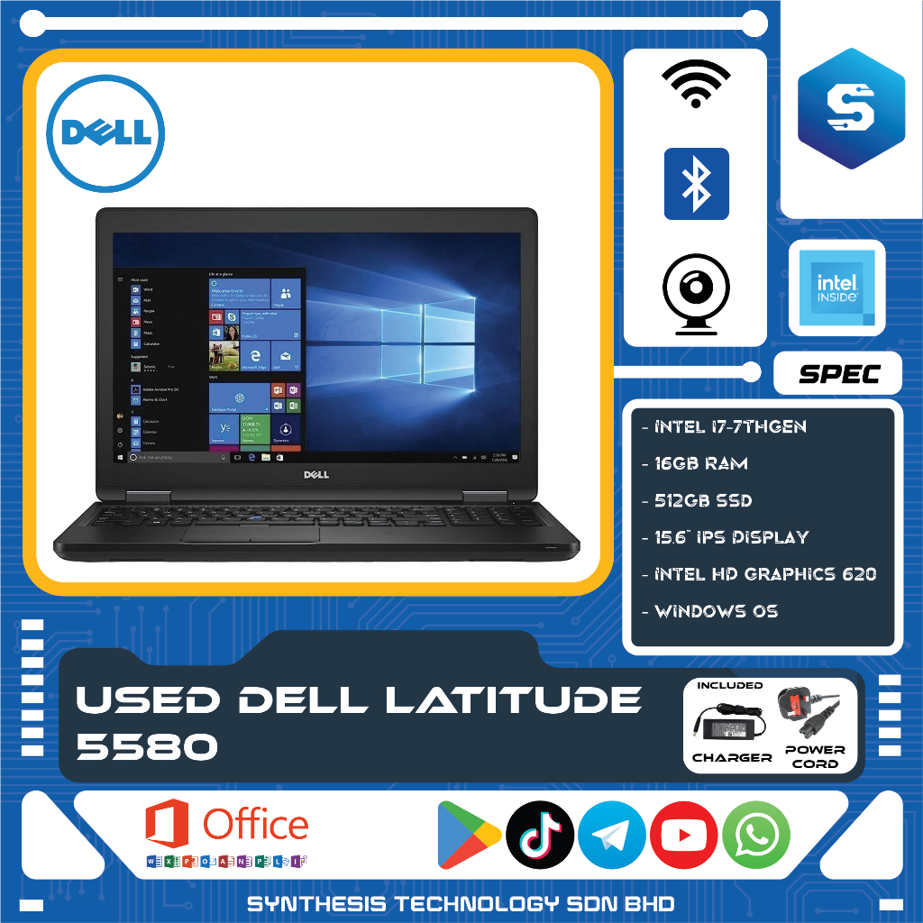 USED DELL LATITUDE 5580 NOTEBOOK I7-7 16+512 | Shopee Malaysia