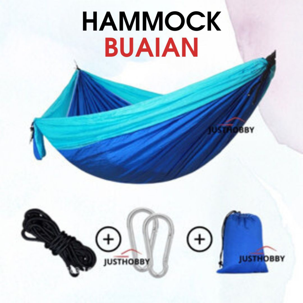 [FREE GIFT] Buian Hammock Outdoor Camping Striped Hammocks Tree Swing ...