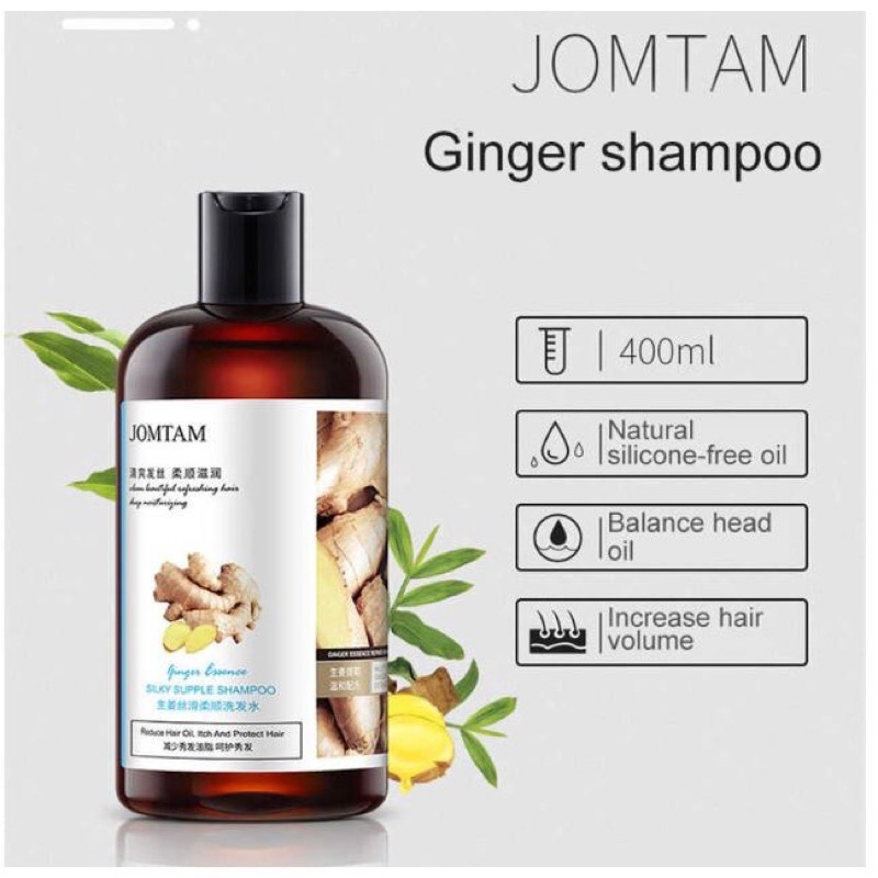 Jomtam Ginger Shampoo (syampu untuk rambut gugur) | Shopee Malaysia