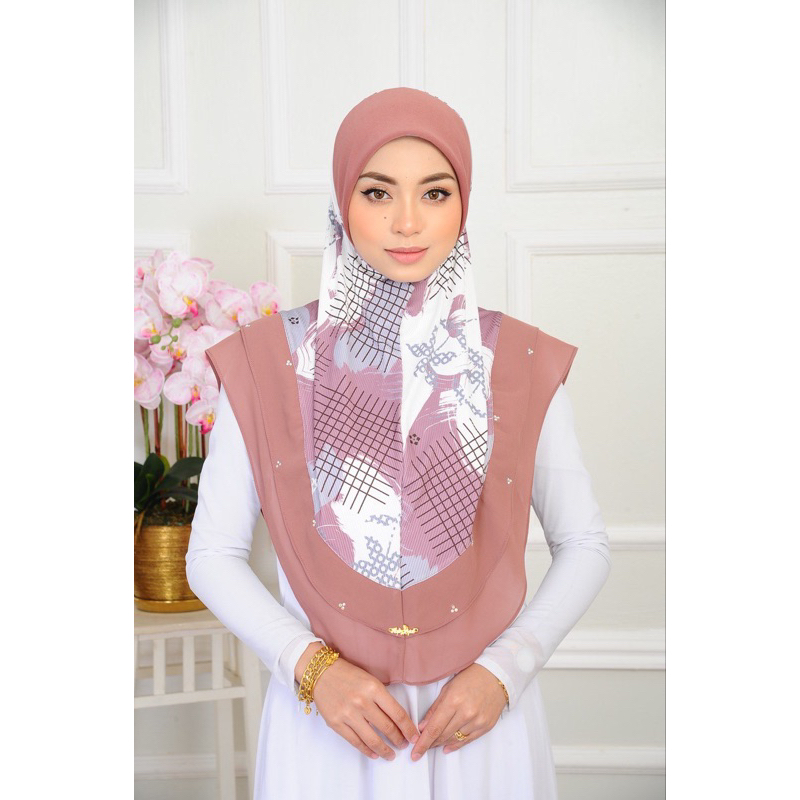 Tudung Corak 2 Layer Cotton Ribbed Batu | Corak Instant | Tudung ...