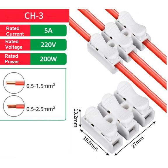 [1 PCS] Fast Wire Connector 1Pin 2Pin 3Pin 4Pin Quick Connector ...