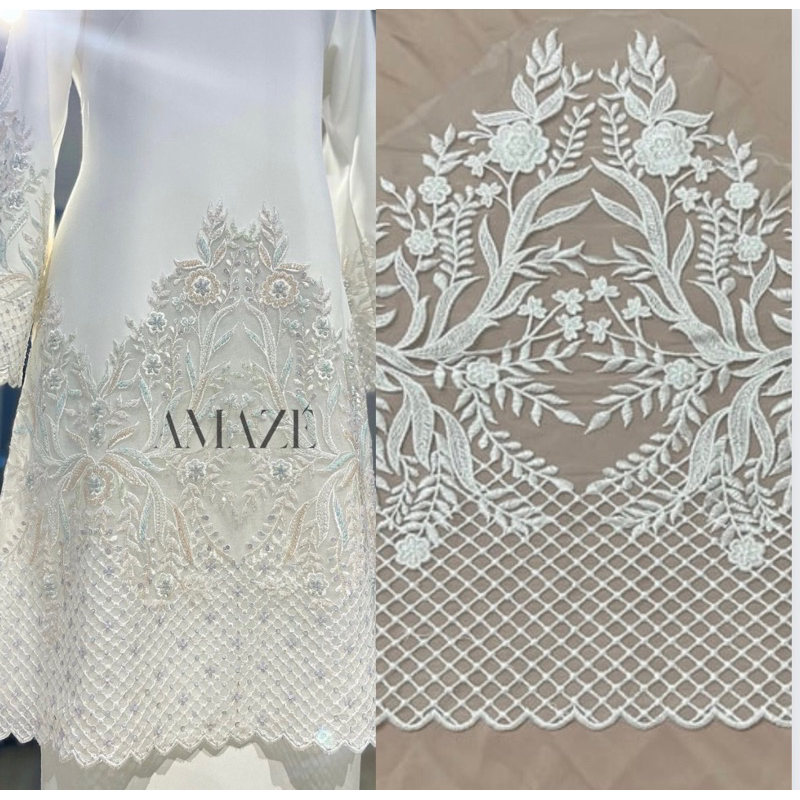 Premium Border Lace For Baju Kurung Baju Pengantin Tinggi 42cm | Shopee ...