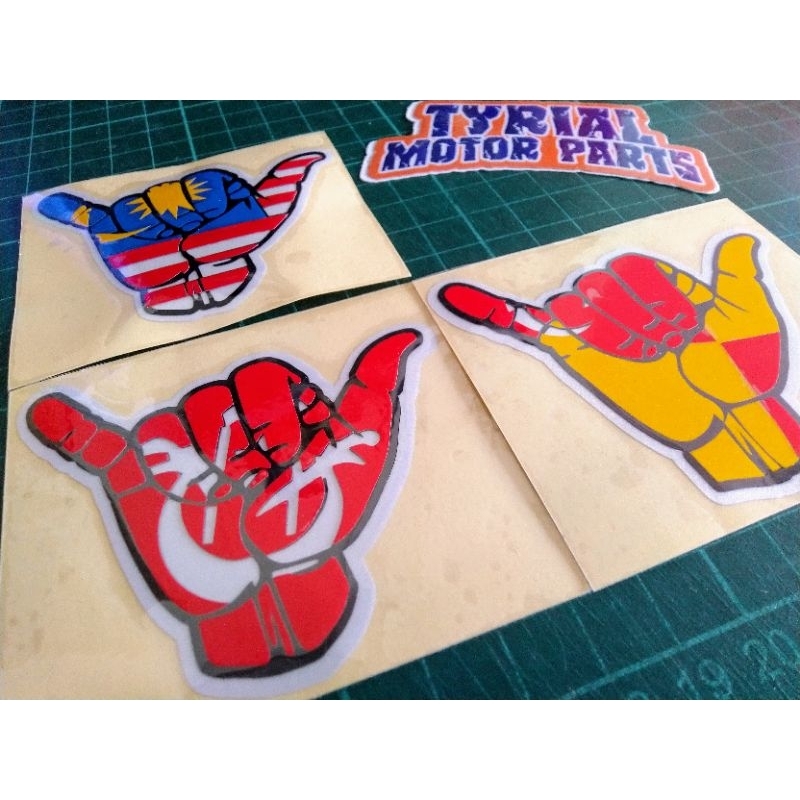 STICKERS TANGAN BENDERA MALAYSIA STICKER TANGAN BENDERA KELANTAN ...
