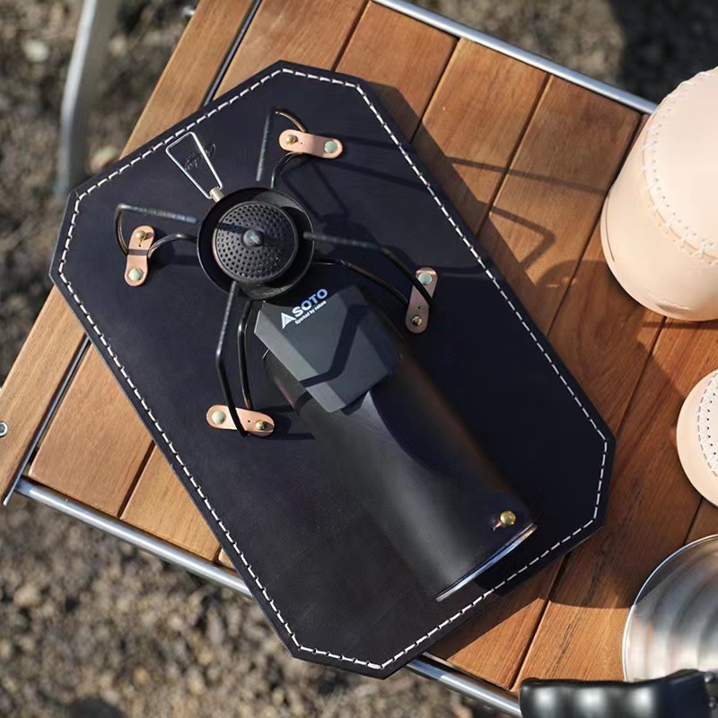 Leather Outdoor Camping Pedestal Pad for SOTO ST310 Stoves and spider ...