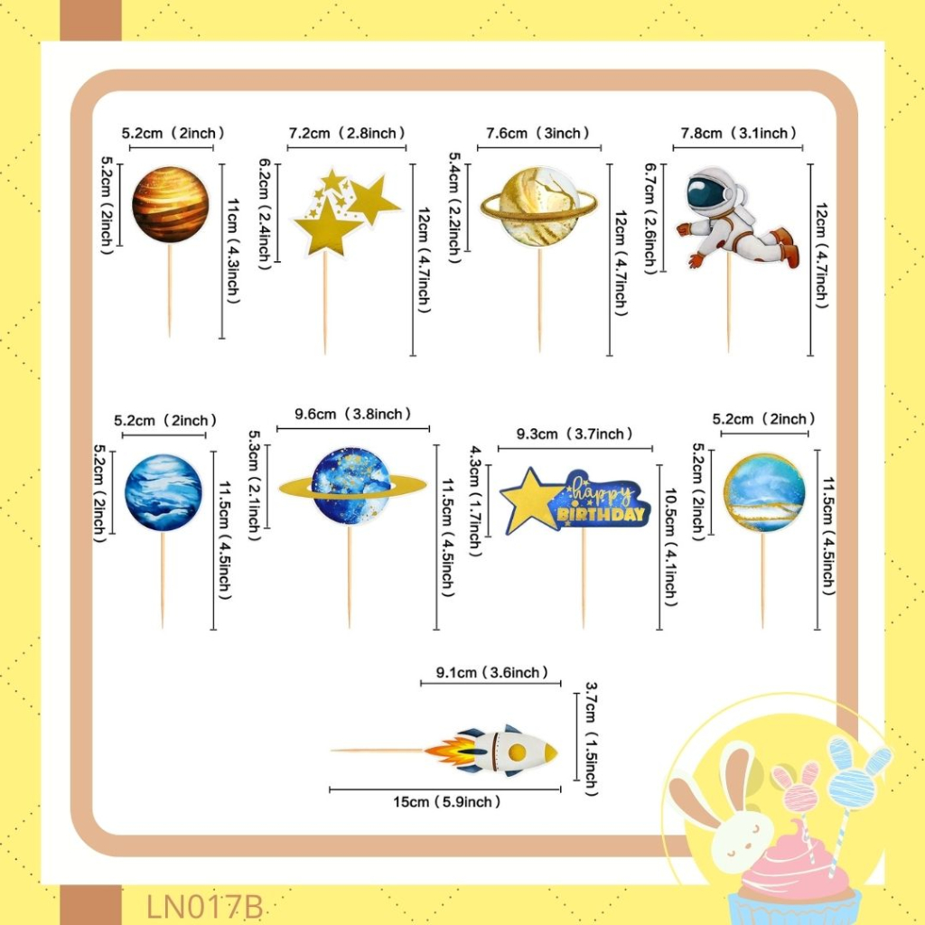 Astronaut Cake Topper Combo Set Planet Spaceman Rocket Moon Decoration ...