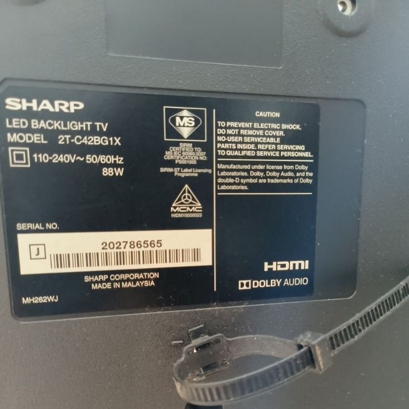 Sharp 2T-C42BG1X MAINBOARD / POWERBOARD / STAND / WIFI RECEIVER ...