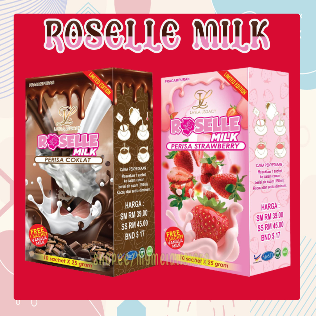 [READY STOCK] Rosellemilk Strawberry Chocolate Roselle Milk Original Hq ...