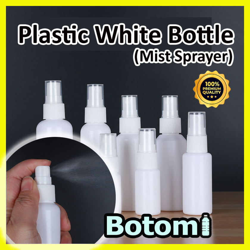 10ml 20ml 30ml 50ml 100ml HDPE white plastic bottle mist spray alcohol ...
