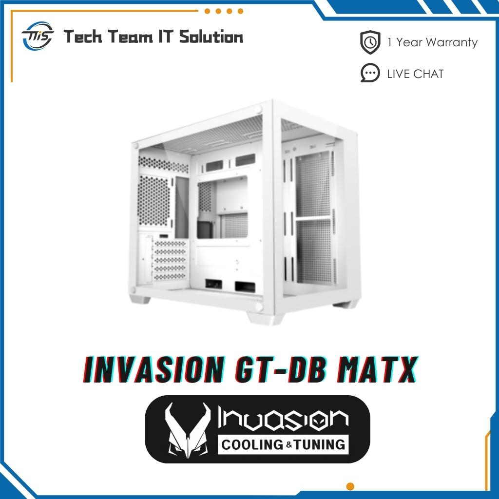 Invasion GT-DB MATX Gaming PC Case with ARGB Fans - Black / White ...