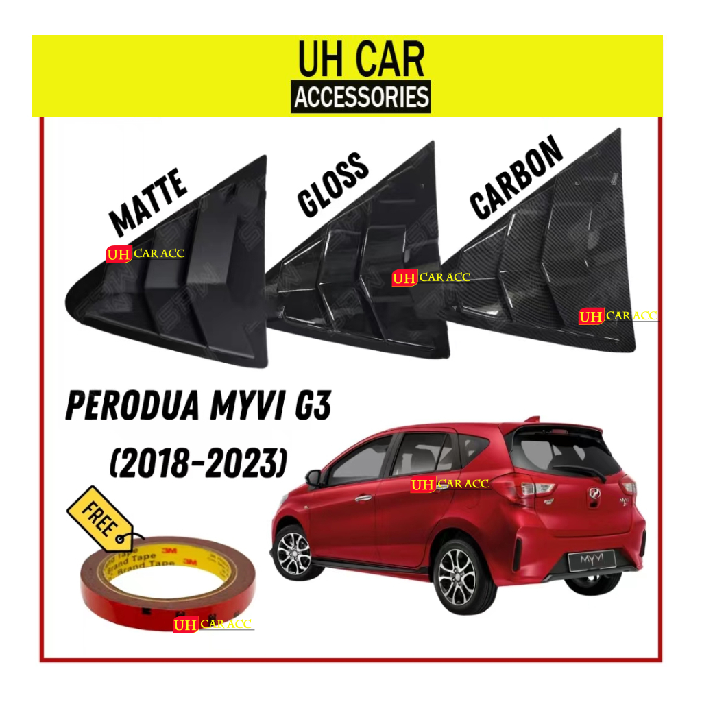 Perodua Myvi G3 (2018 to 2023) Window Cover Mustang Rear Side Window ...