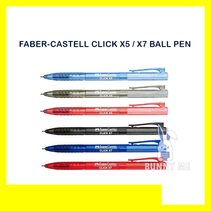 [BUNNY] FABER-CASTELL CLICK X5 X7 BALL PEN 0.5MM 0.7MM | Shopee Malaysia