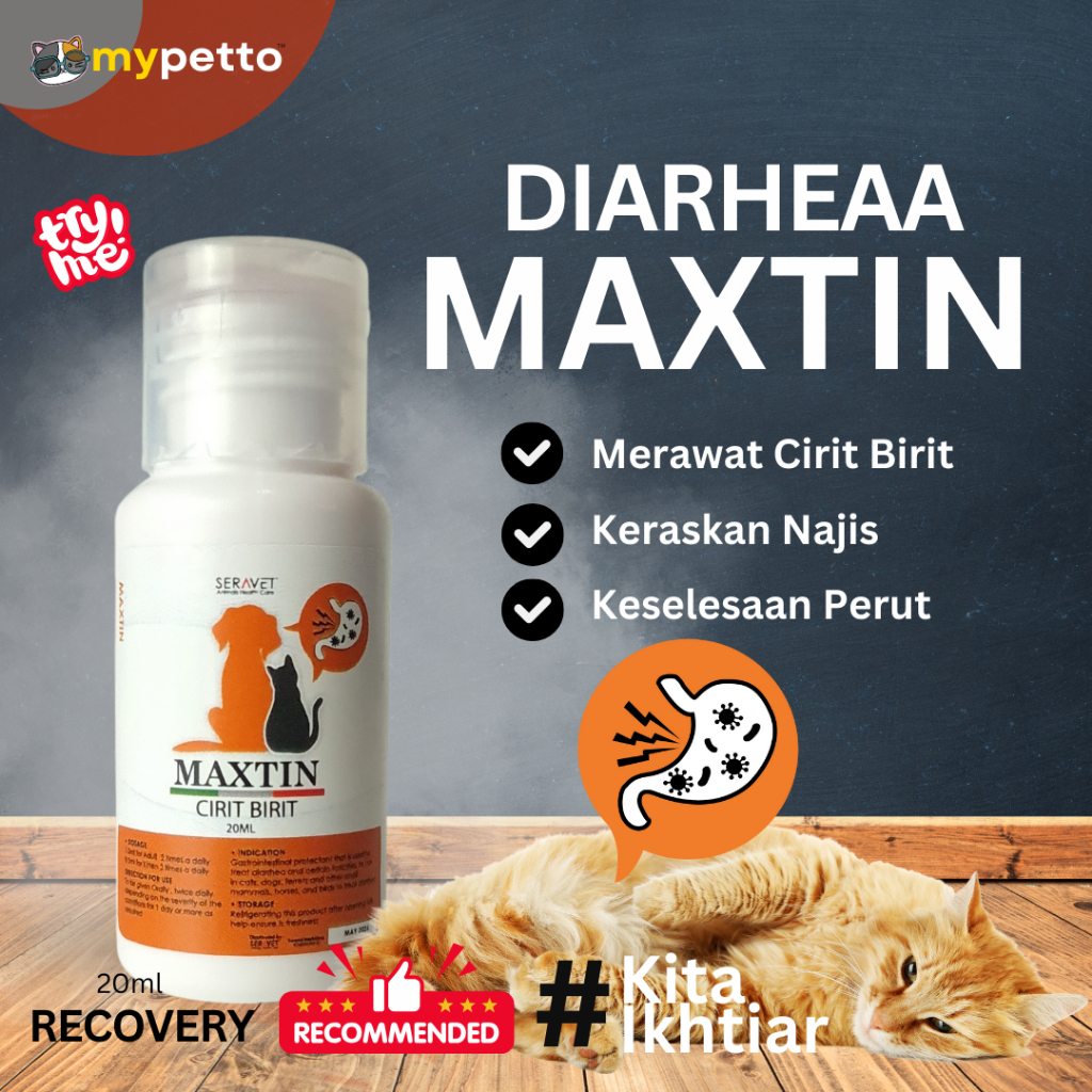 BECELICO Ubat Cirit Birit Kucing . Cat Diarrhea Treatment (Maxtin ...