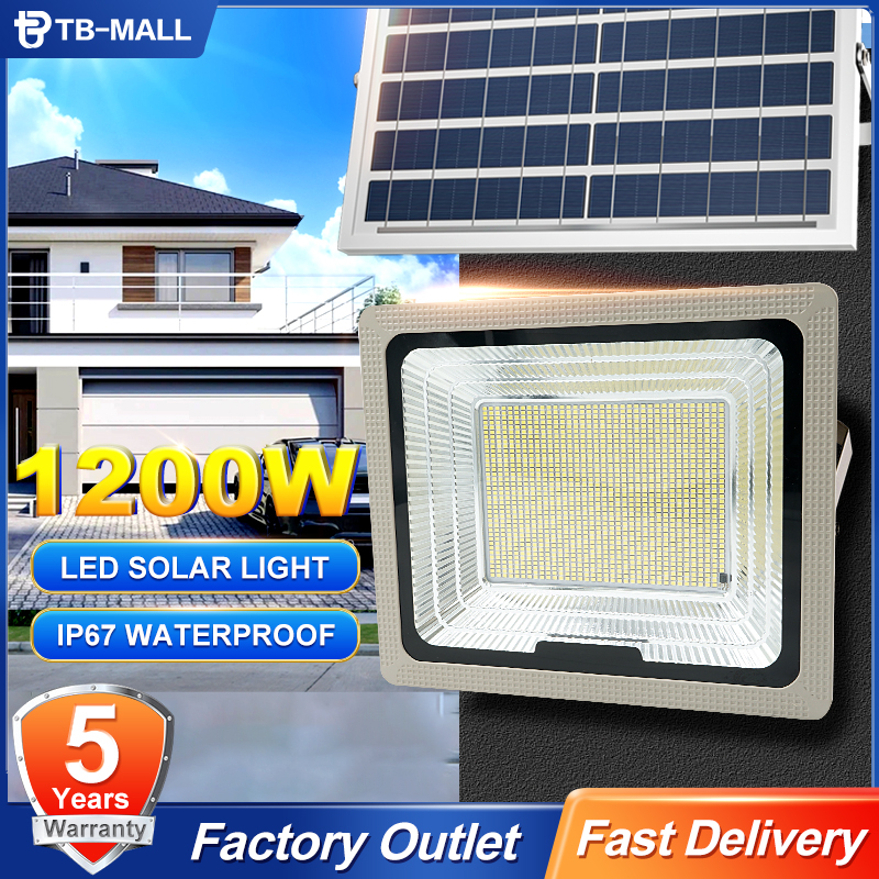 Solar light outdoor lighting 1200W IP67 Waterproof Outdoor Light Solar ...
