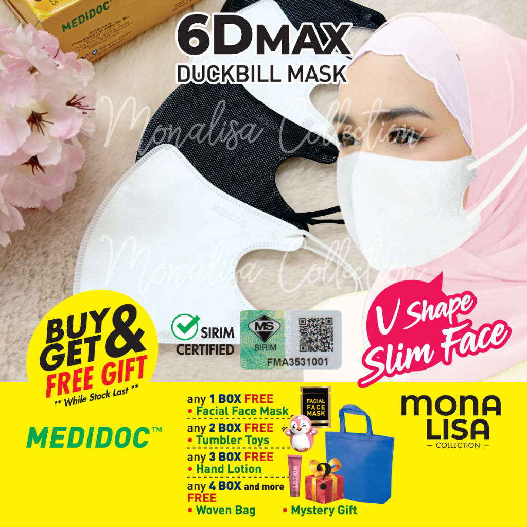 [ SIRIM Certified ] MEDIDOC 3D/ 6D Duckbill 4ply Colour and Monogram ...