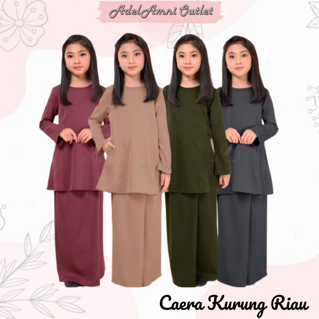 Baju Kurung Raya Riau Caera Sedondon Budak - Royal Red/Light Khakis ...