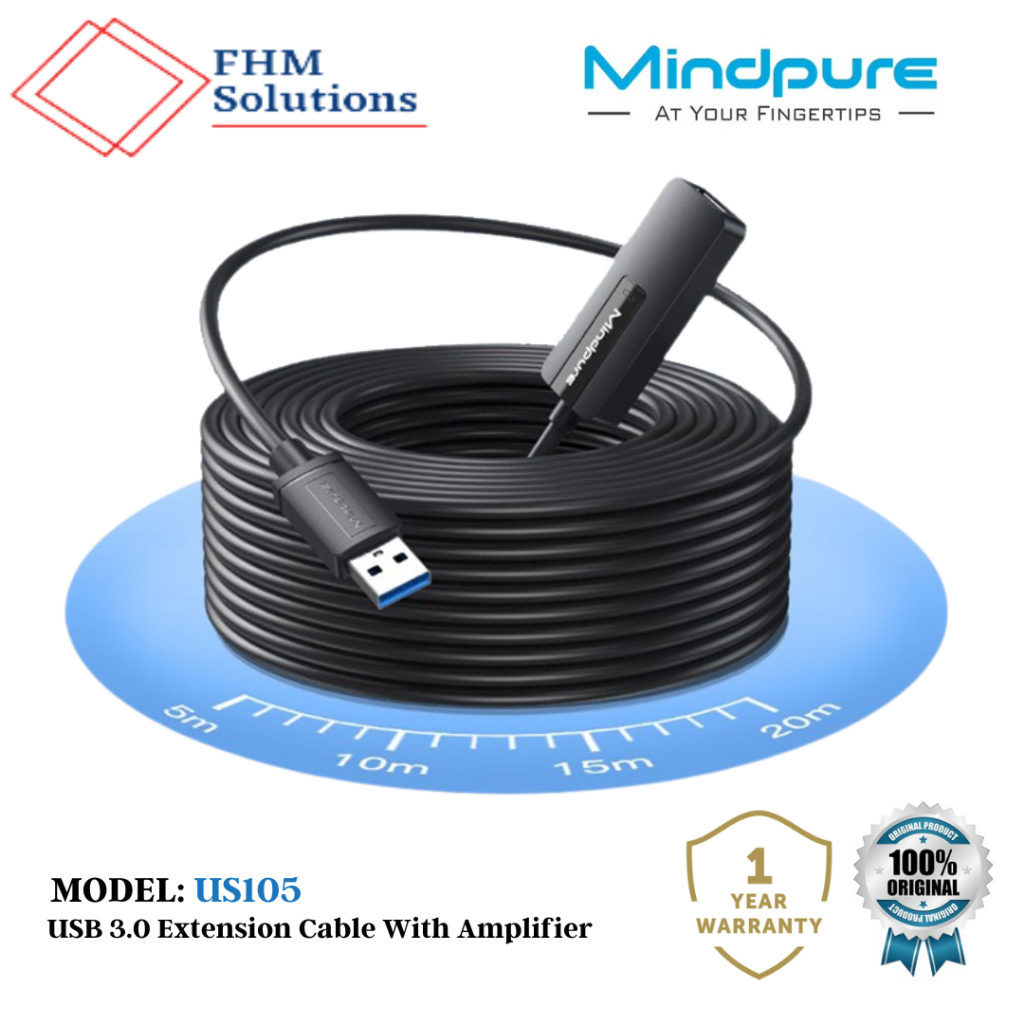 MINDPURE 5M 10M 15M 20M PREMIUM USB 3.0 Active Extension Cable With ...