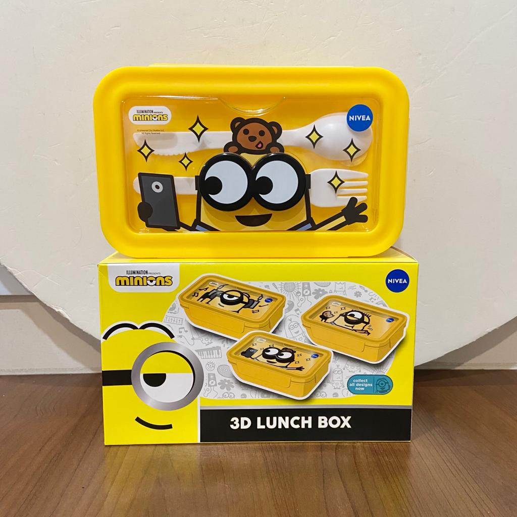 Nivea minion lunch box lunchbox bowl minion plate with handle limited ...