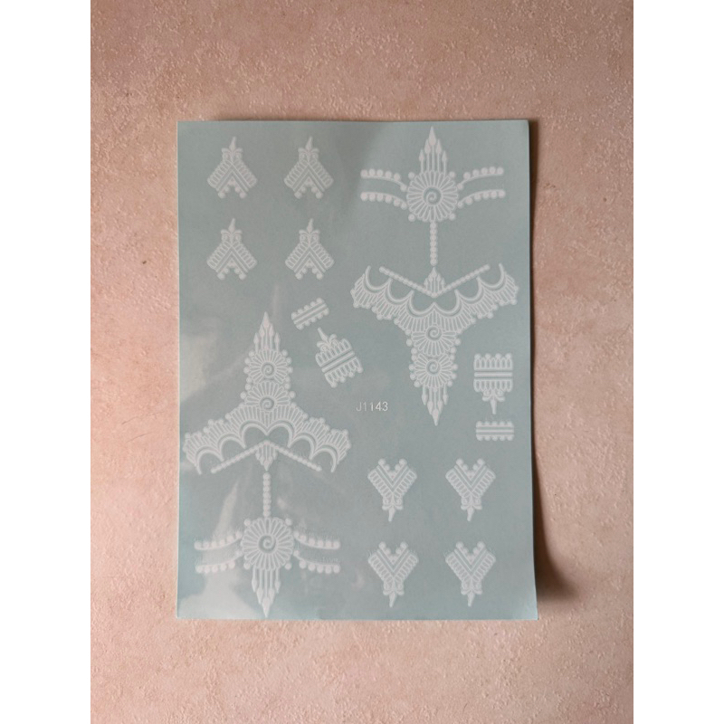 【Shopee Termurah】Design Baru Henna Instant White Dark Red Sticker Inai ...
