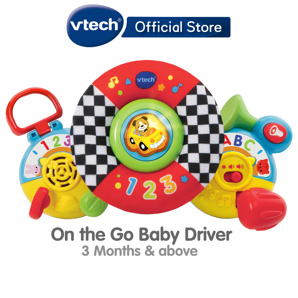 VTech On the Go Baby Driver Stroller Toys Tie on Stroller Baby Bed or ...