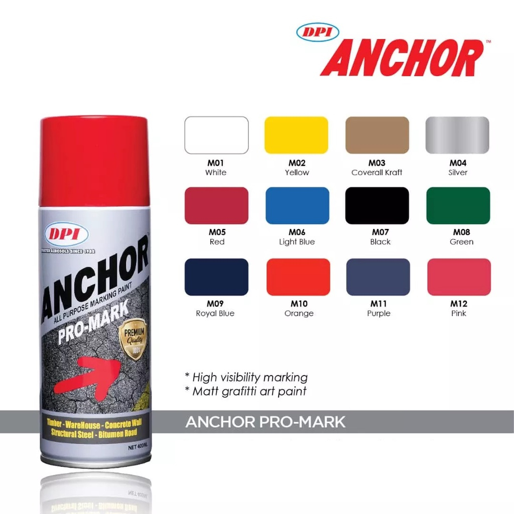 ANCHOR SPRAY PAINT M04/M05/M06/M09/M11/M12(PROMARK ) | Shopee Malaysia