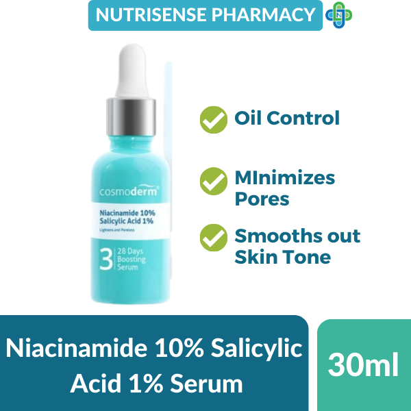 Cosmoderm Niacinamide 10% Salicylic Acid 1% - 28 Days Boosting Serum ...