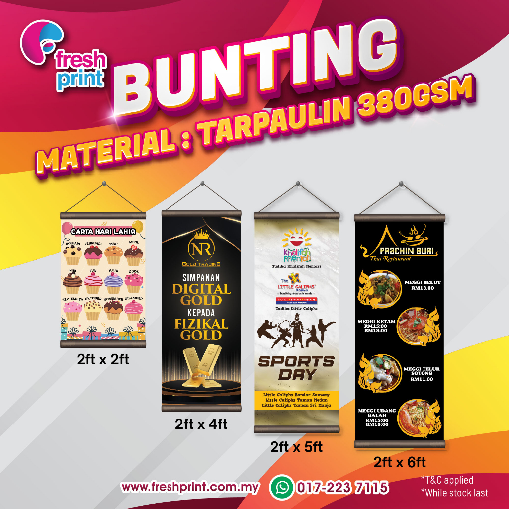 PRINT BUNTING 380gsm [CETAK BUNTING MURAH] | Shopee Malaysia