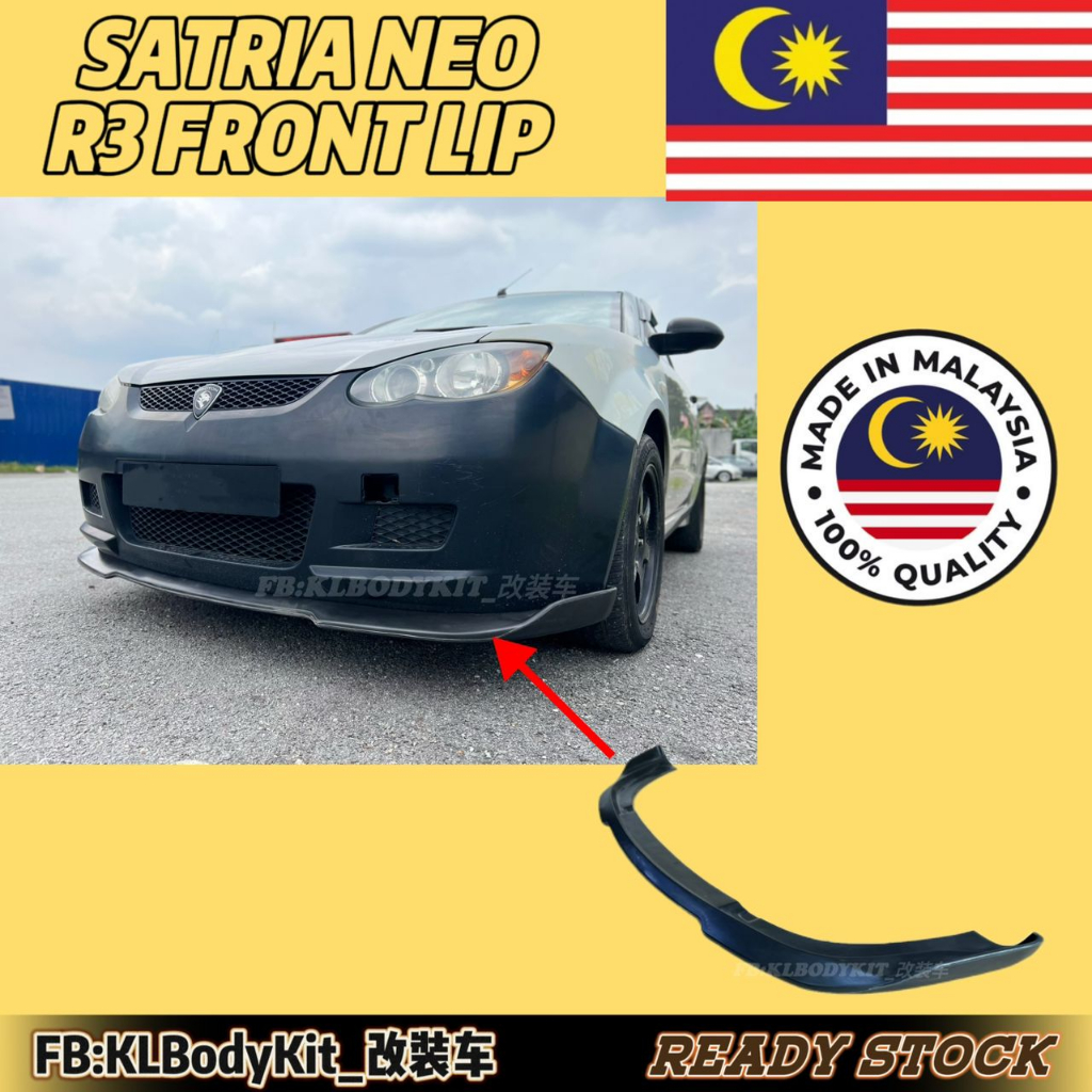 " READY STOCK " Proton Satria Neo R3 FRONT LIP BODYKIT READY STOR PU ...