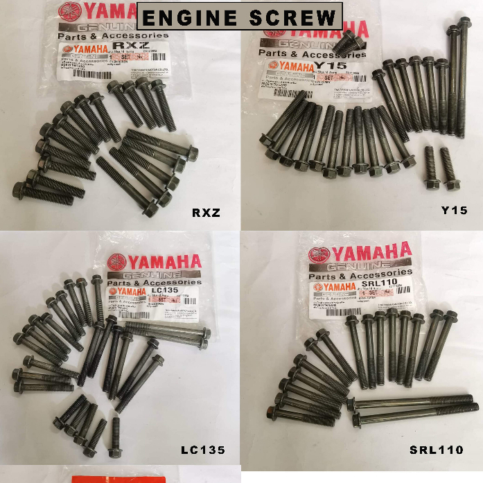 YAMAHA LC135/ SRL110 / Y15/ RXZ ENGINE SCREW SET COMPLETE SET | Shopee ...