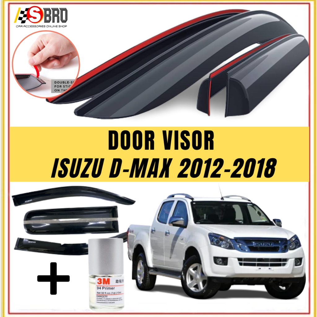 Isuzu D-Max 2012-2018 Door Visor Wind Deflector Air Press Window (4PCS ...