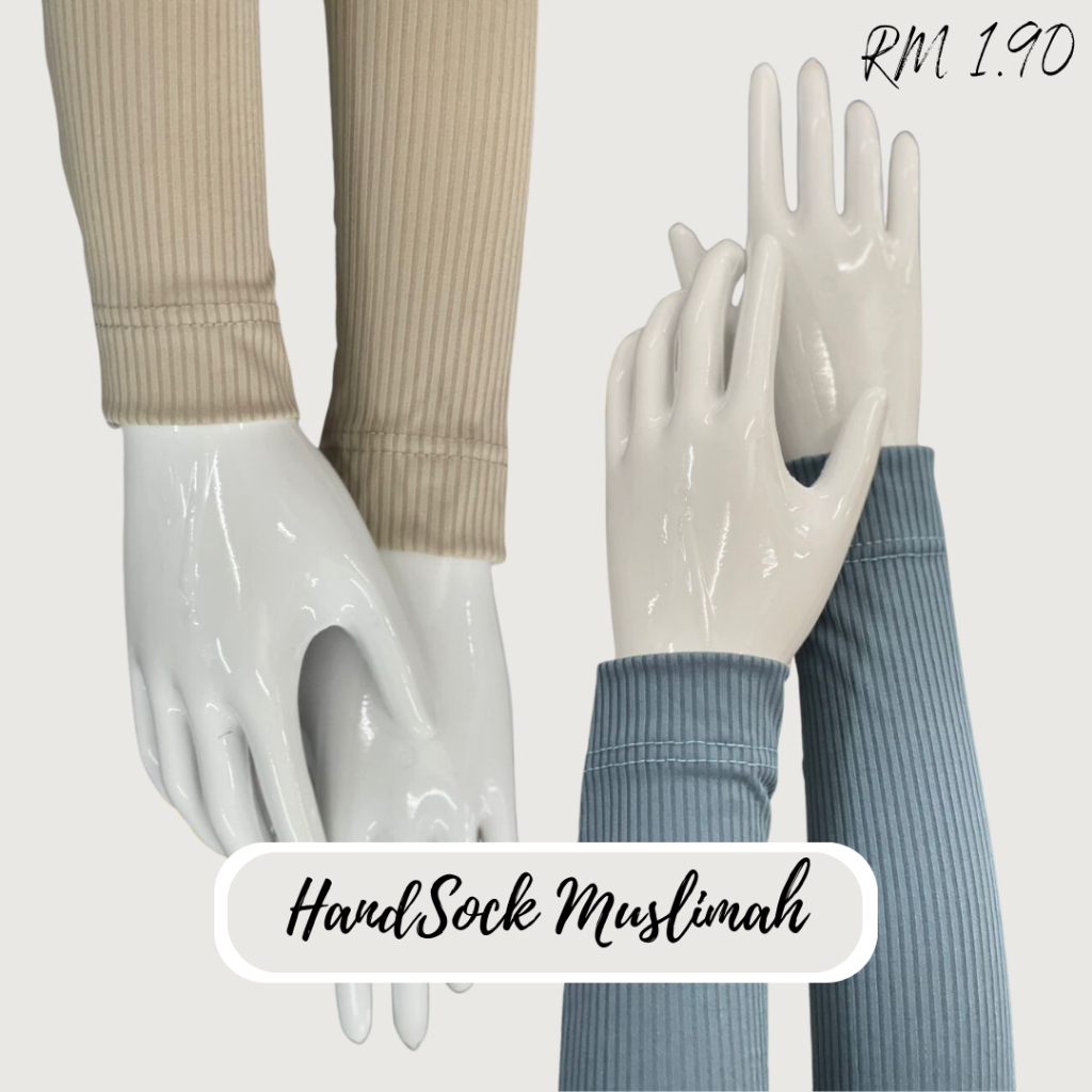 Viral Hand sock Muslimah/ Sarung tangan muslimah ribbed | Shopee Malaysia