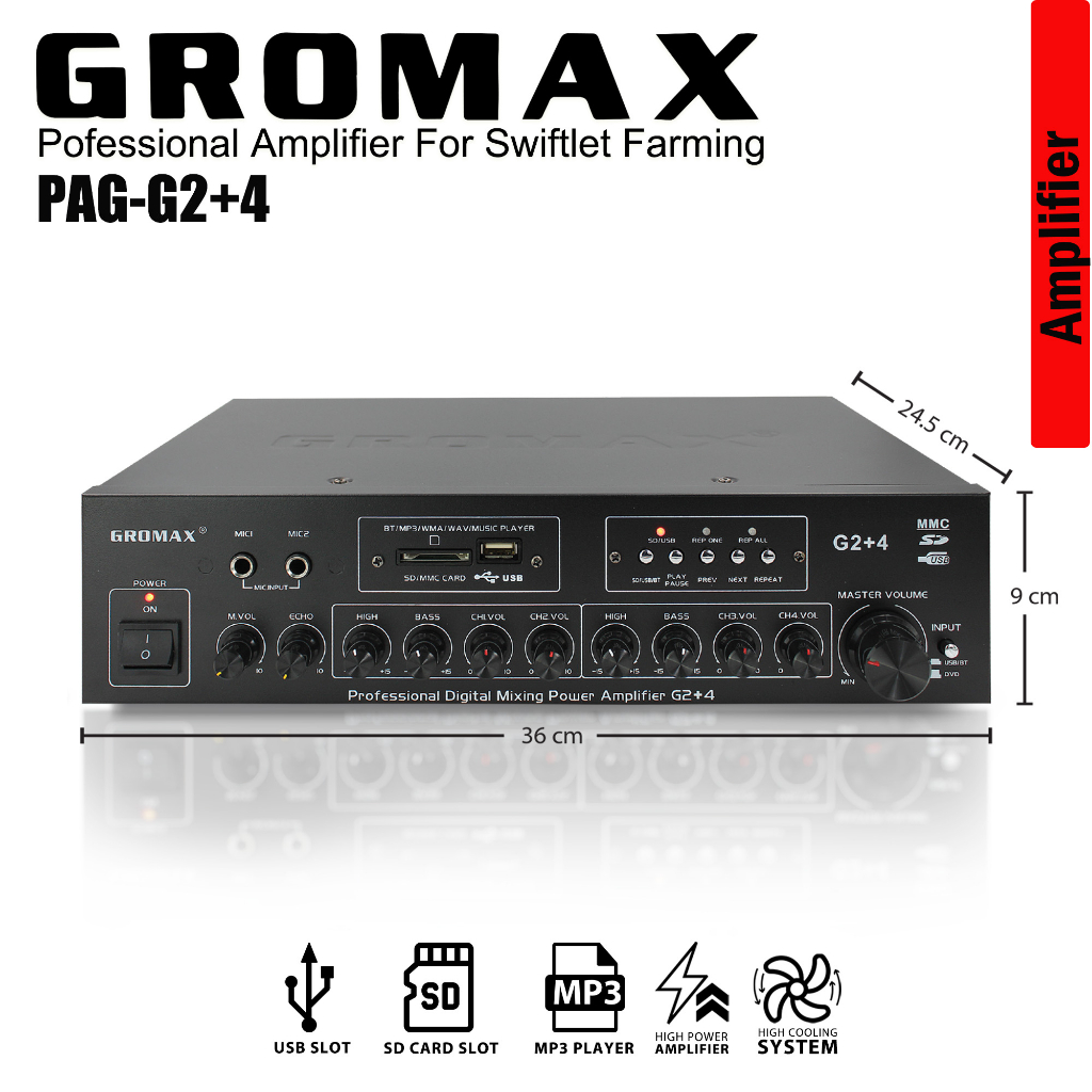 GROMAX G2+4 Amplifier with bluetooth GROMAX G2 Professional Power ...