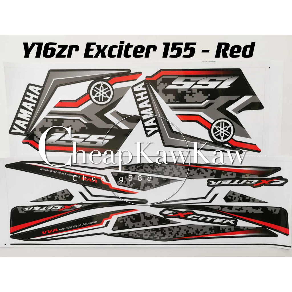 Y16 Y16ZR Exciter 155 VVA Custom ( 73 ) Body Cover Set Stripe Sticker ...