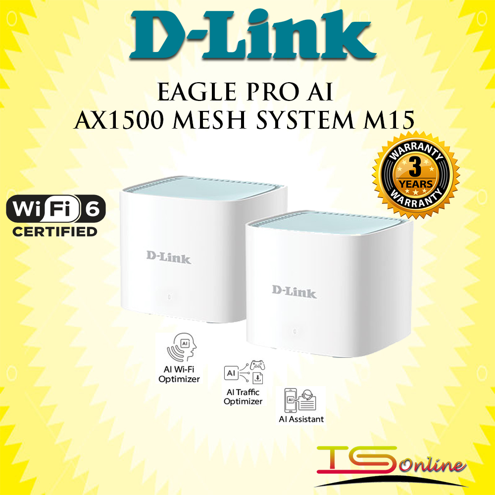 D-LINK M15 Eagle Pro Ai AX1500 Mesh Wi-Fi Router (2-Pack) | Shopee Malaysia