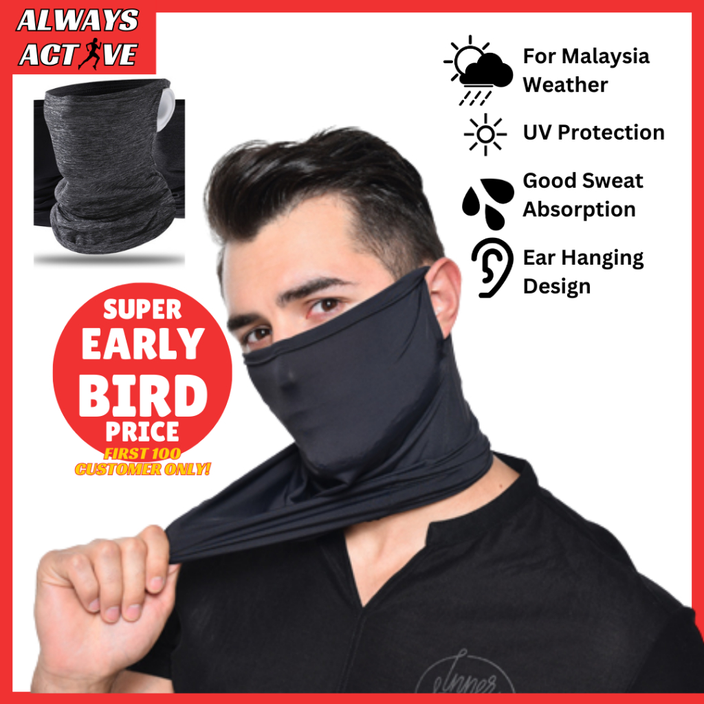 [Ear Hanging] Head Scarf Man Face Buff Face Mask Fishing Scarf Muka ...