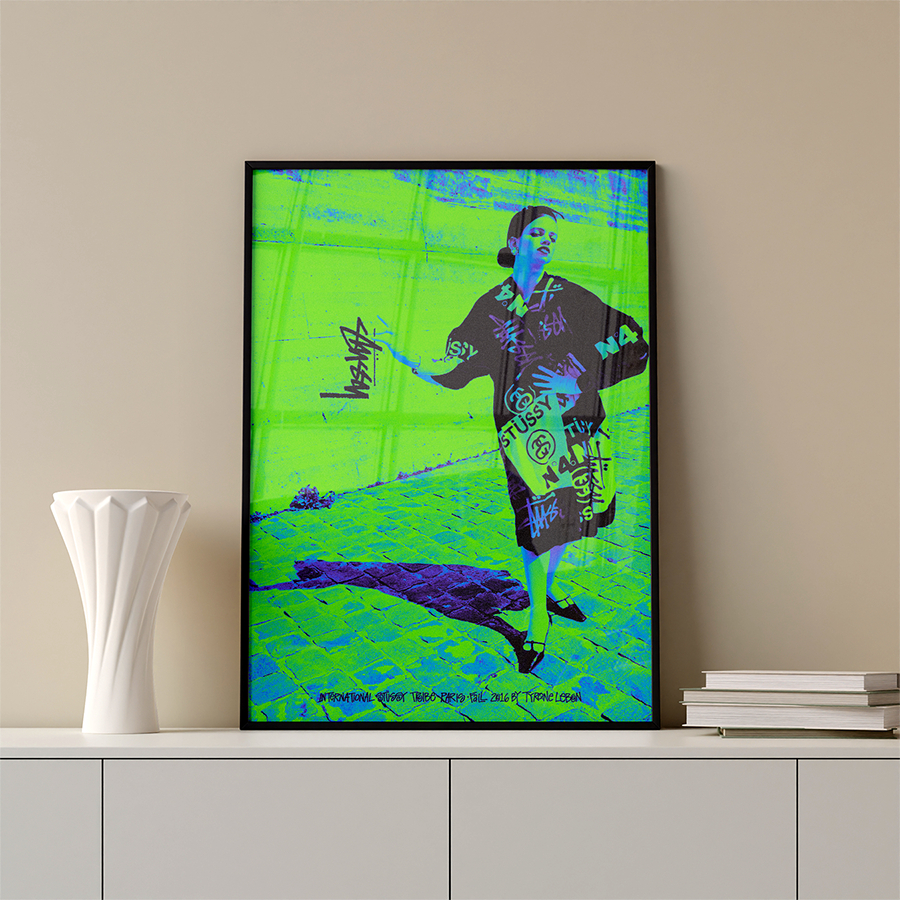 STUSSY POP ART WALL DECOR STREETWEAR POSTER CANVAS FRAME POSTER ...