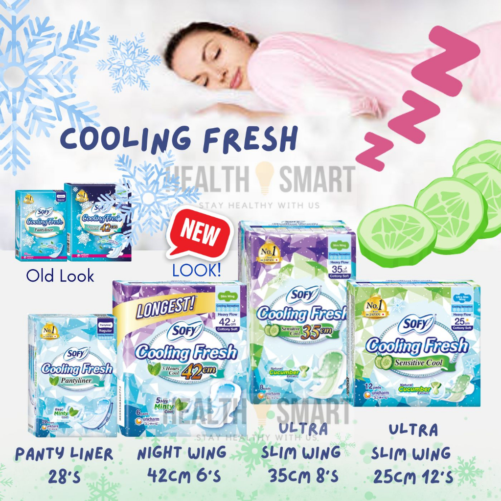 SOFY Cooling Fresh Sanitary Pads/ SOFY Cooling Fresh Panty Liner 155mm ...