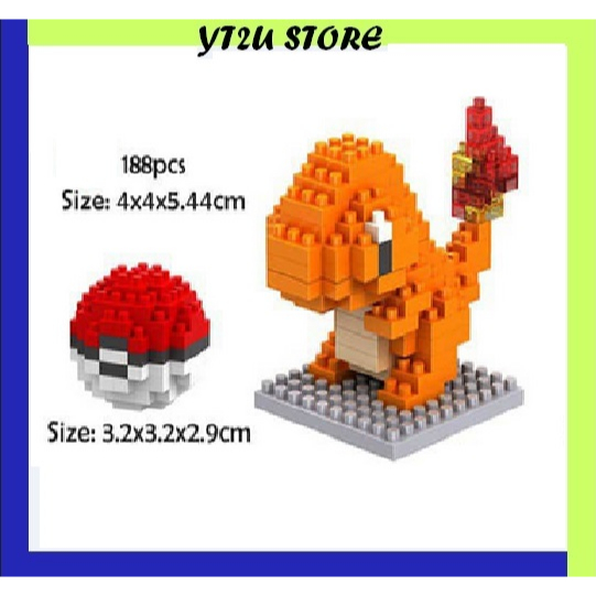 💥YT2U💥 Pokemon Series Pikachu Micro Brick DIY Toys Free Gift poke ball ...