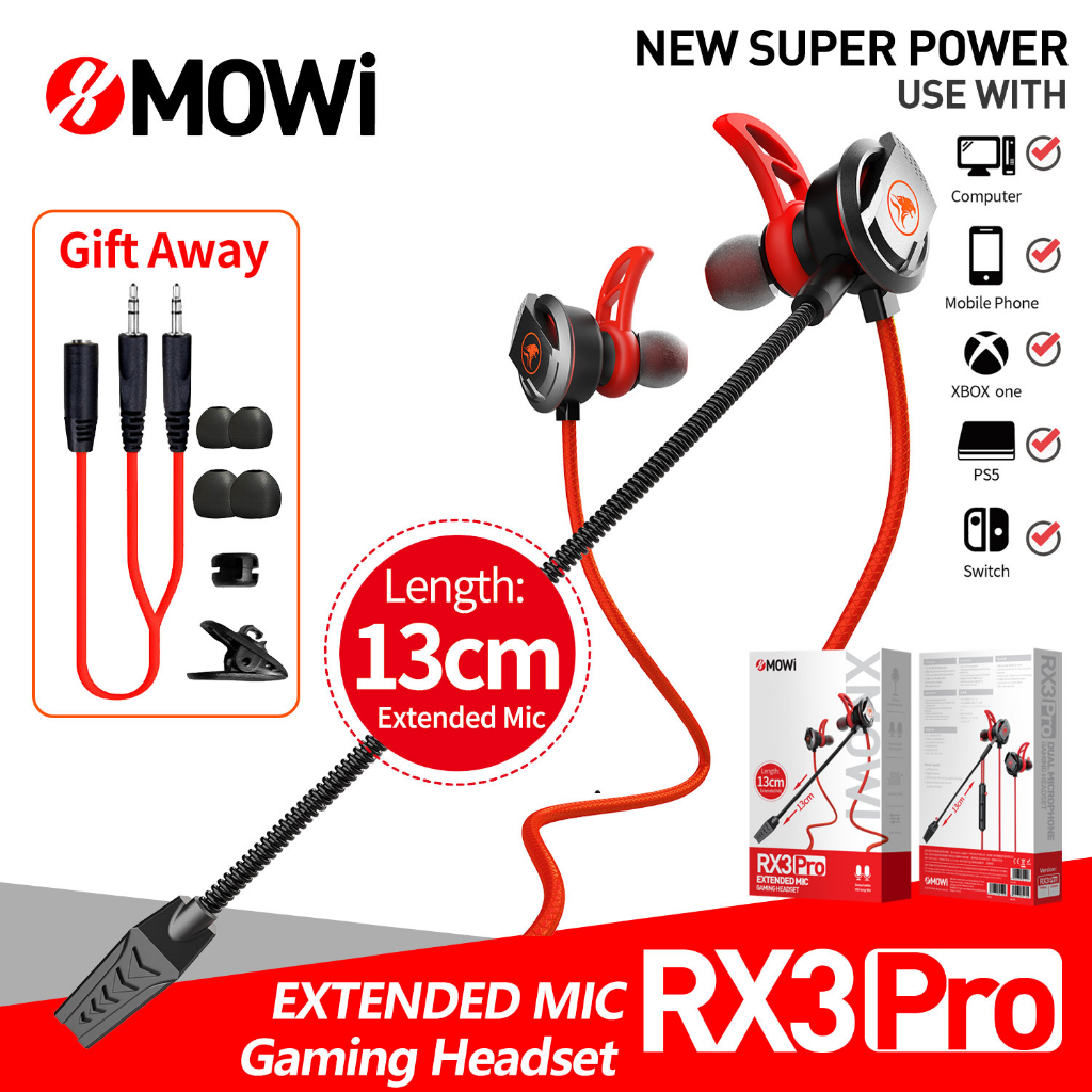 Plextone XMOWI RX3 Pro Gaming Earphone - BLACK COLOR ONLY | Shopee Malaysia