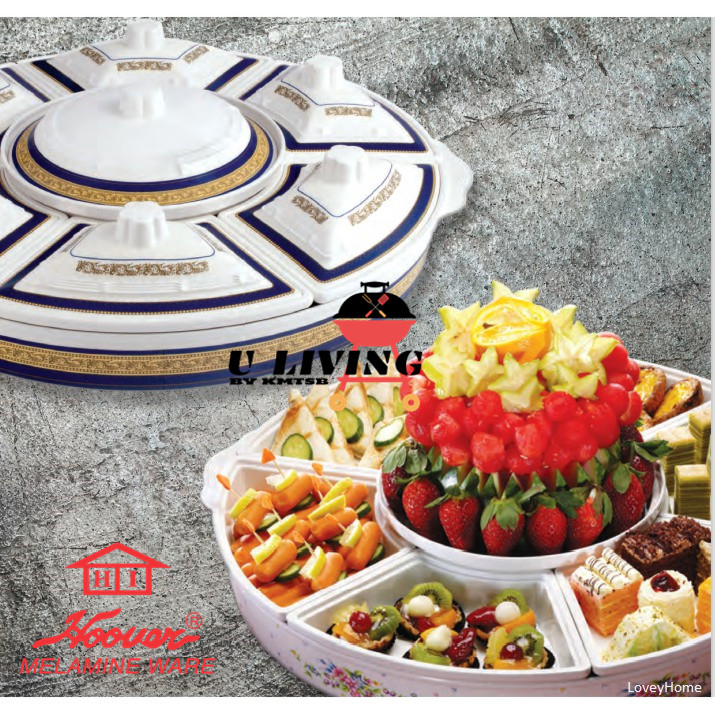 Melamine 16pcs Party Rotating Dome Set (Big Size) / Bekas Kuih Raya ...