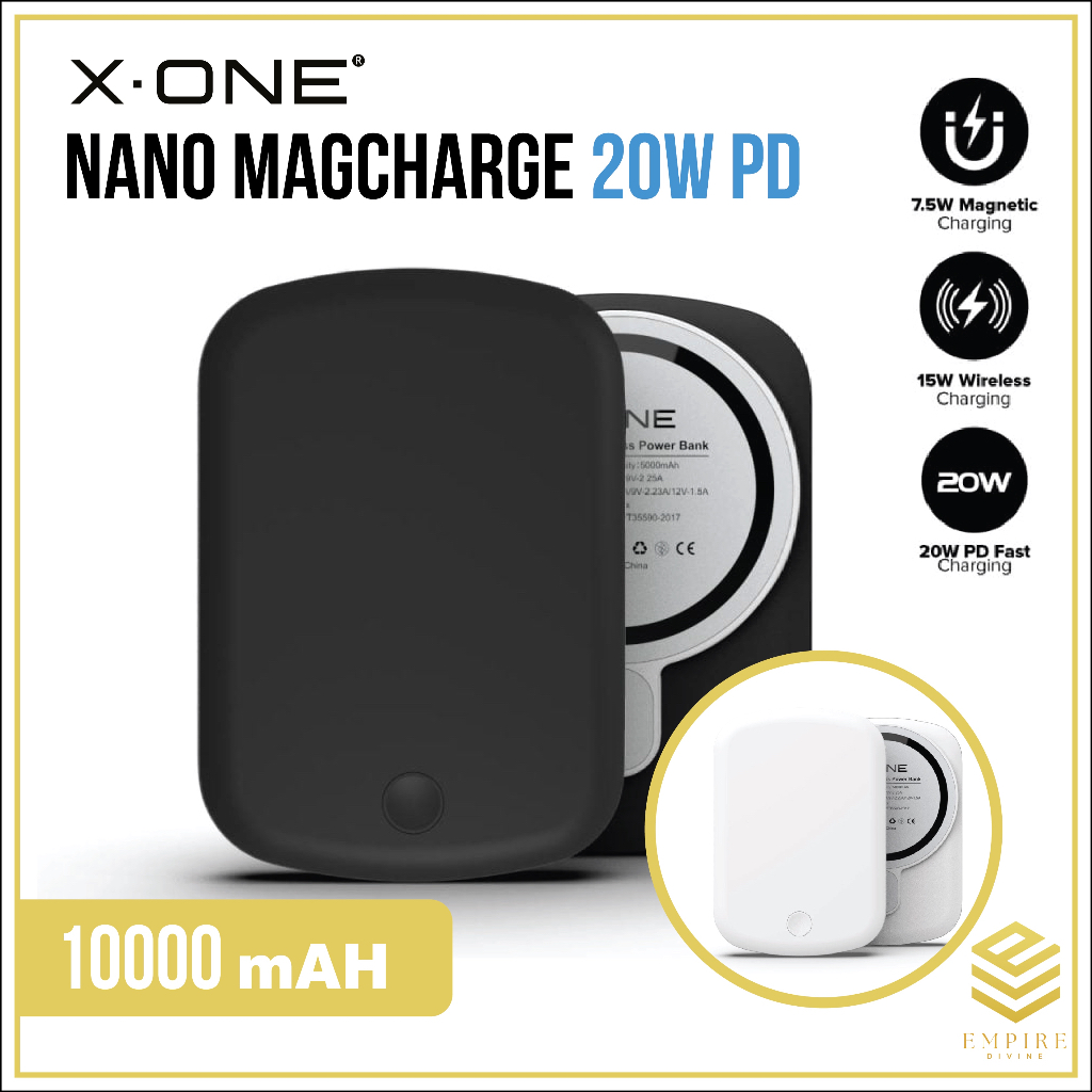 X.One Nano Magcharge 20W PD 10000mAH Powerbank ( Black/White ) | Shopee ...