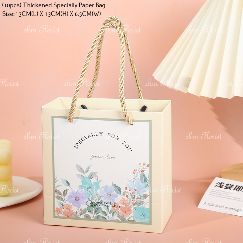 MACAROON TOTE BAG Rectangular Shaped Flower Paper Chain Handle Doorgift ...