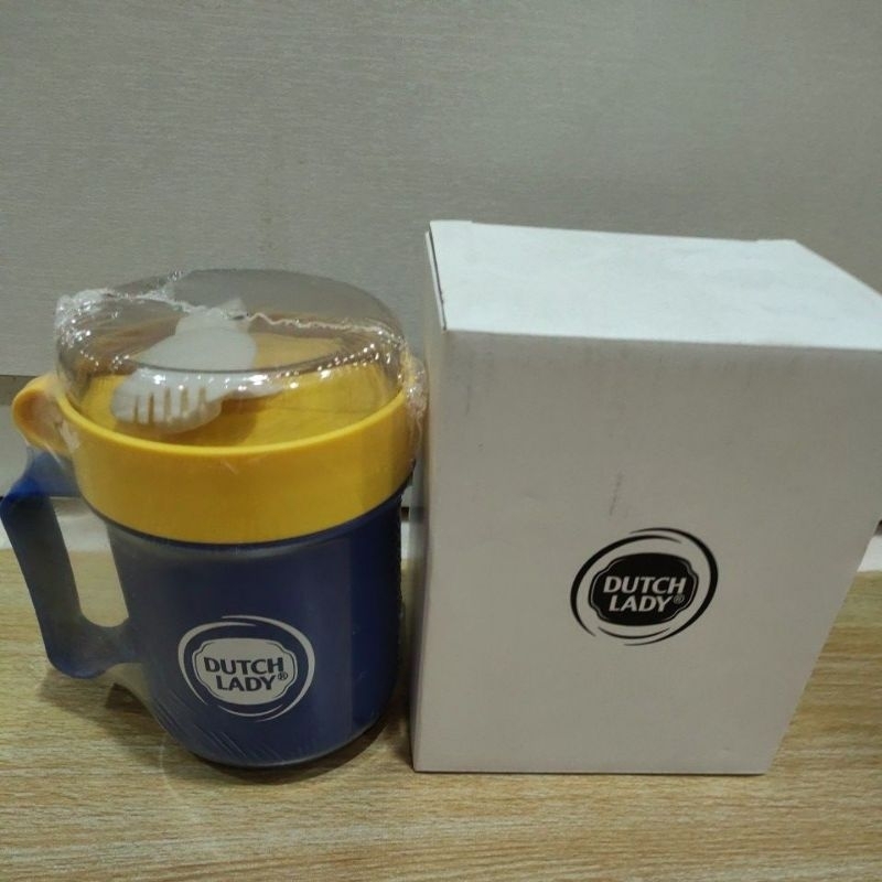Dutch Lady Plactic mug with fork现货限量版杯子附送1支叉子 | Shopee Malaysia