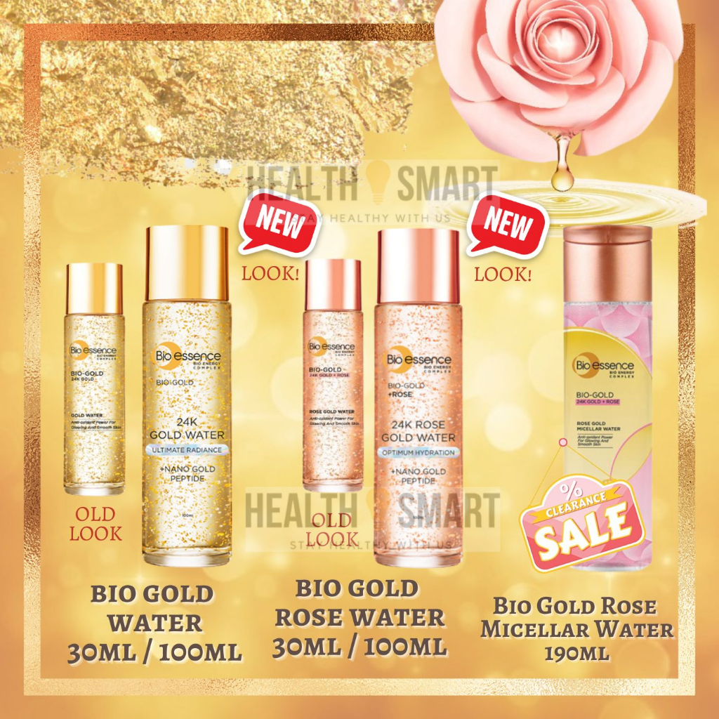 Bio-Essence Bio-Gold 24K Rose Gold Water 30ml/ 24K Gold Water 100ml ...