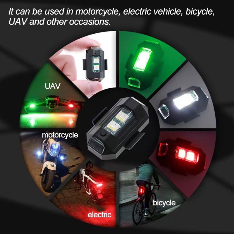 7 Colors Motorcycle Flashing Light Taillight Warning Light Safe Driving ...