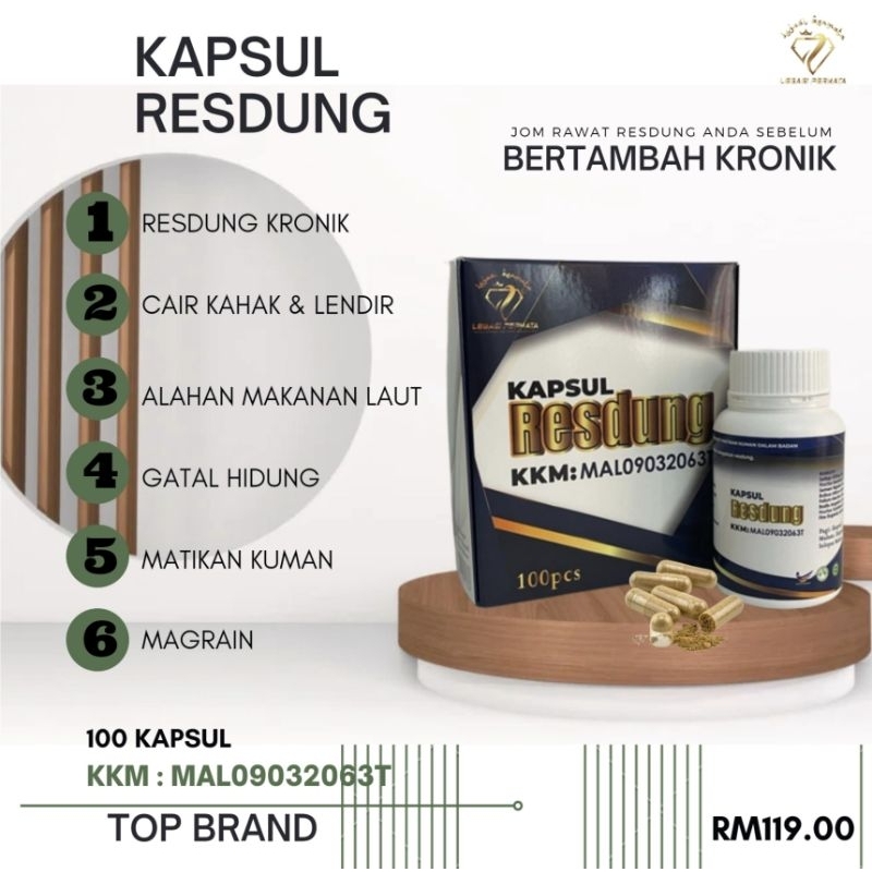 KAPSUL RESDUNG HERBA 💯 ORIGINAL 100 KAPSUL LEGASI PERMATA | Shopee Malaysia