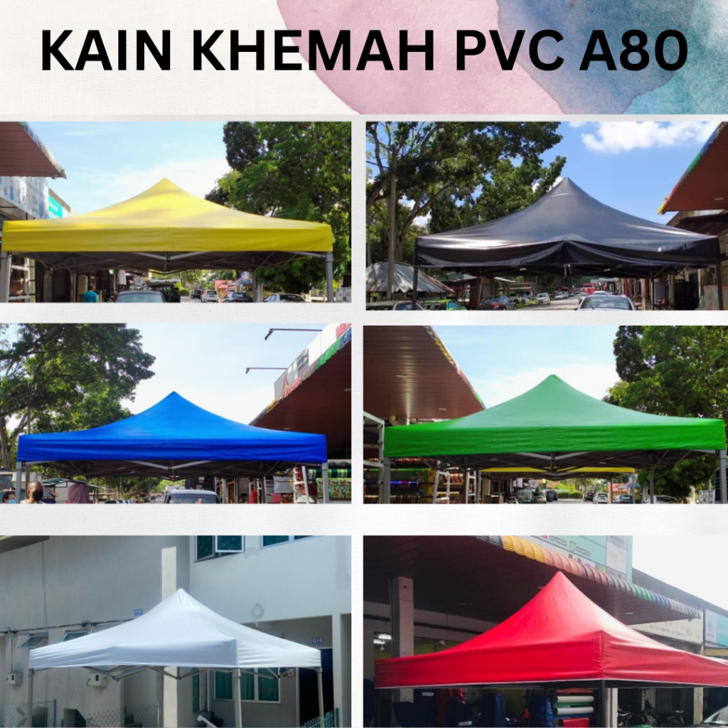 KAIN KANOPI PVC A80 SAIZ 10ft X 10ft (3M X 3M) DAN 10ft X 15ft (3M X 4 ...