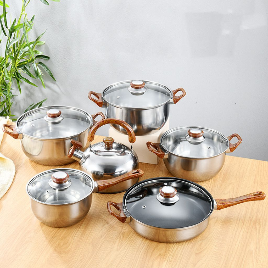 Stainless still cooking ware set (6 pots set ) | Shopee Malaysia