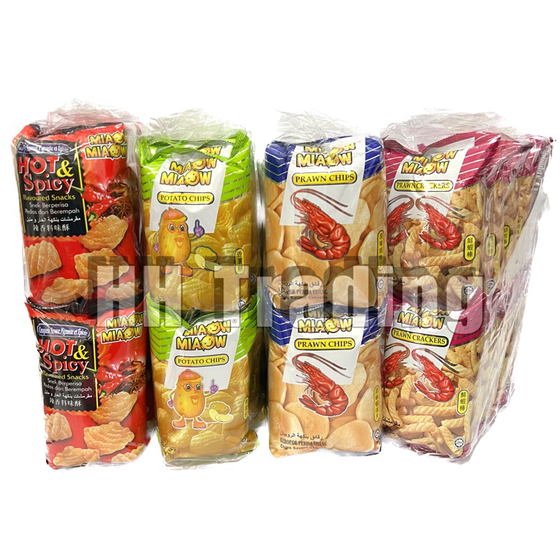 45g / 50g x 10’s MIAOW MIAOW SNACKS [PRAWN CHIPS / PRAWN CRACKERS / HOT ...